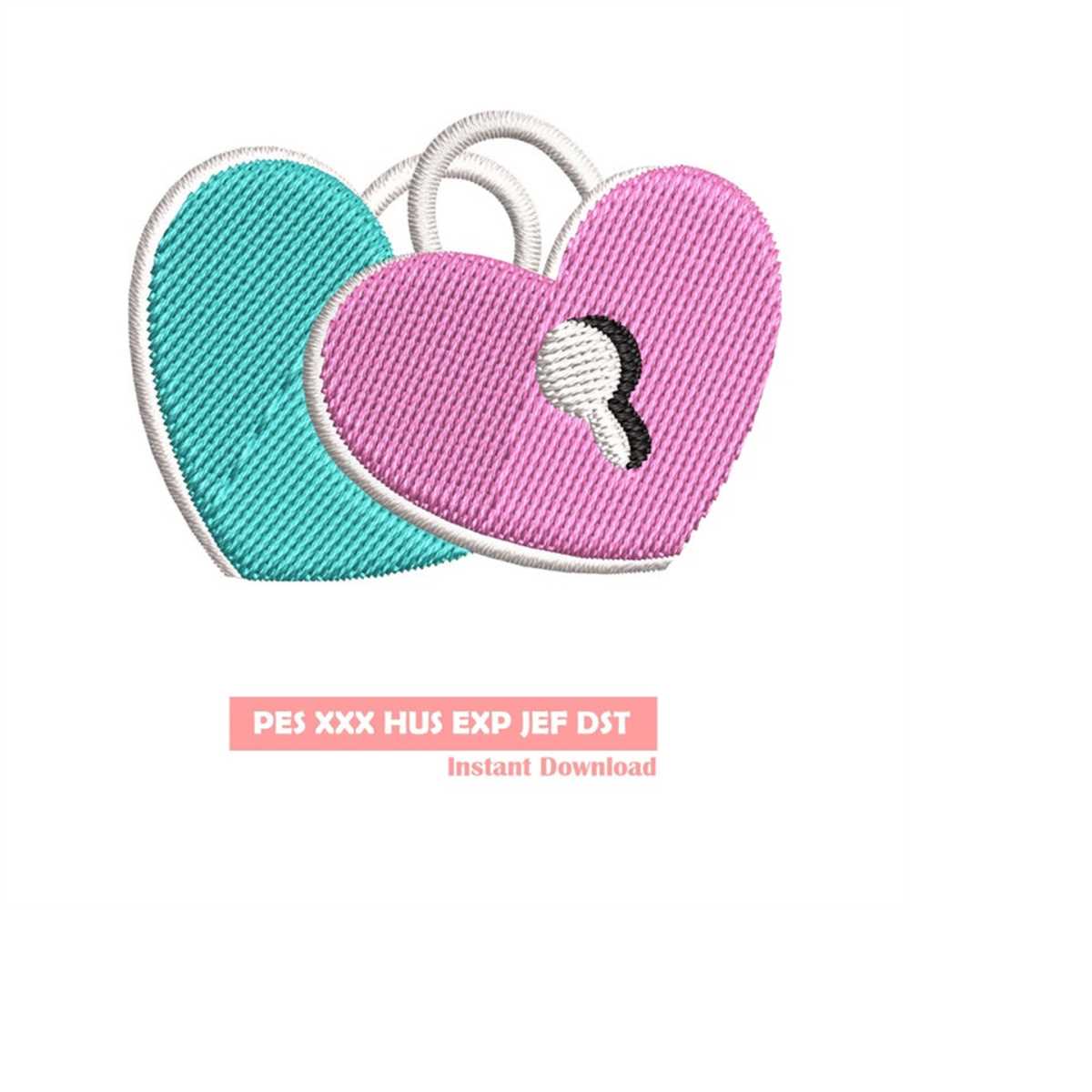 Heart lock Embroidery design, Embroidery file, Machine Embro - Inspire ...