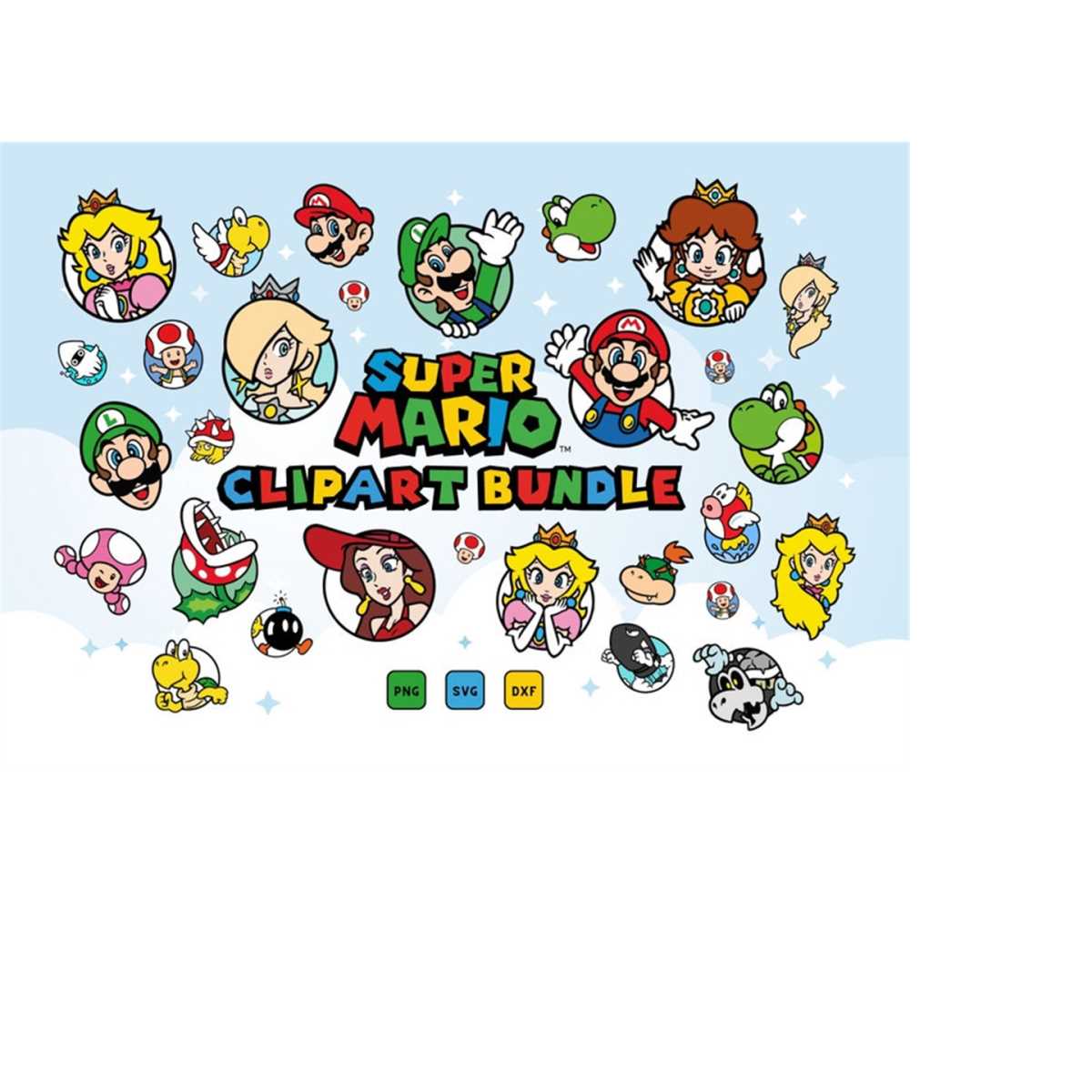 Super Mario SVG clipart icons bundle - Cut files for Cricut | Inspire ...