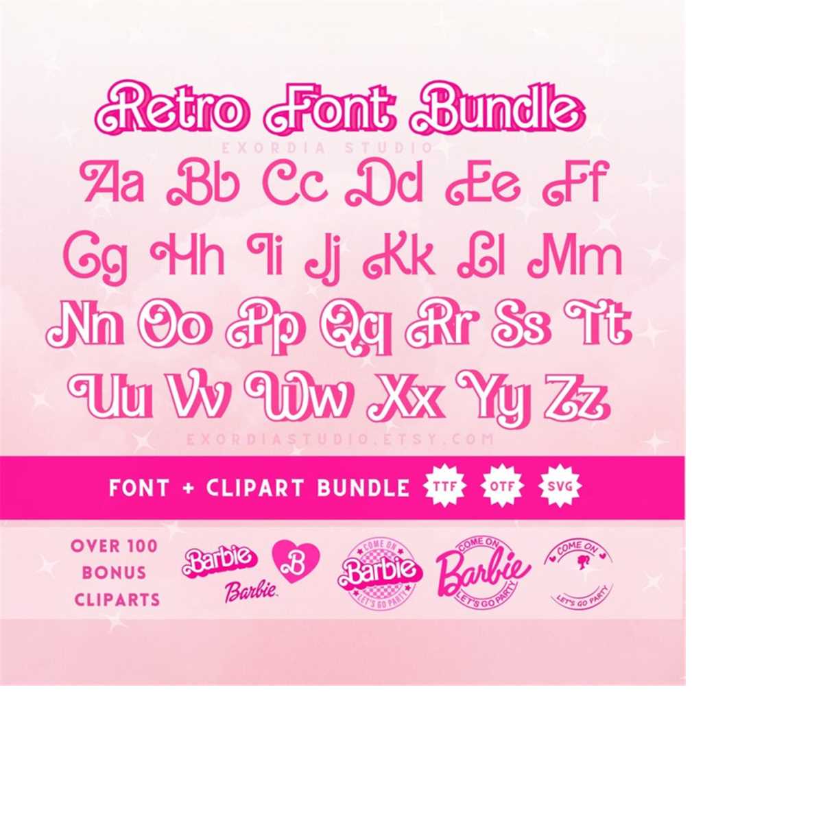 Retro Barbi Font SVG and OTF, TTF - Canva & Cricut compatibl | Inspire ...
