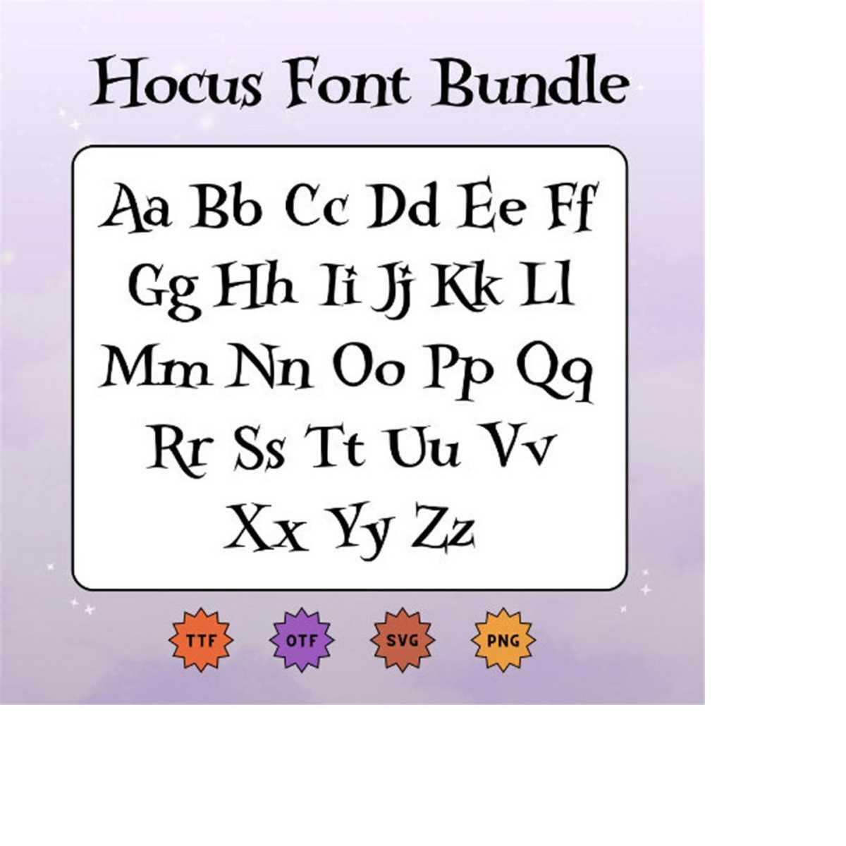 Hocus Pocus halloween Font SVG, OTF, TTF and Png Hocus Alpha | Inspire ...