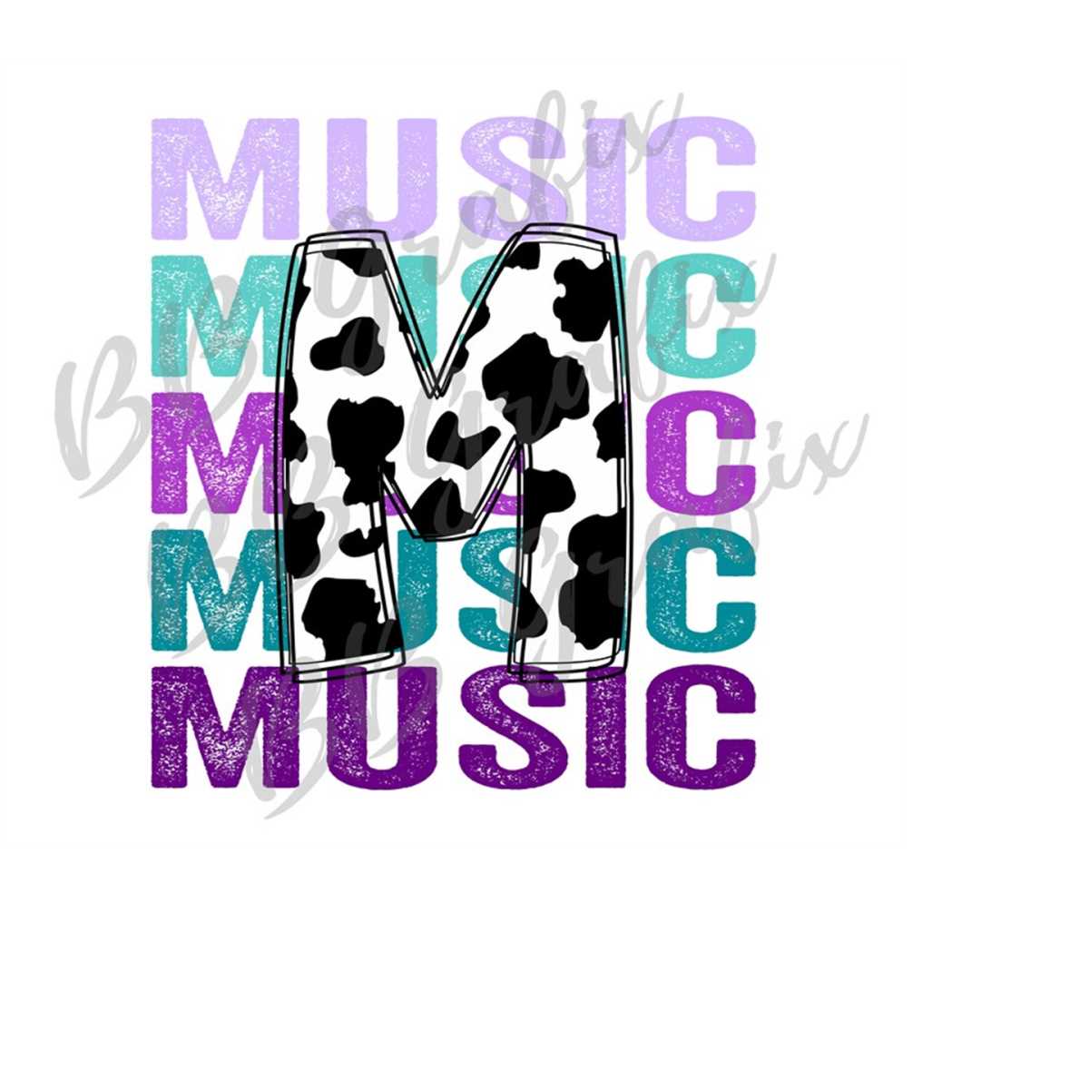 Digital Png File Music Stacked Cow Print Printable Sticker D | Inspire ...