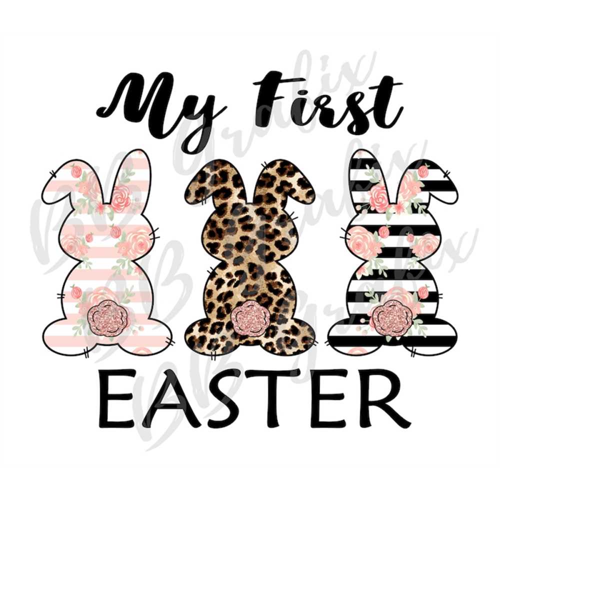 Digital Png File - My First Easter Bunny Rabbit Trio - Blush | Inspire ...