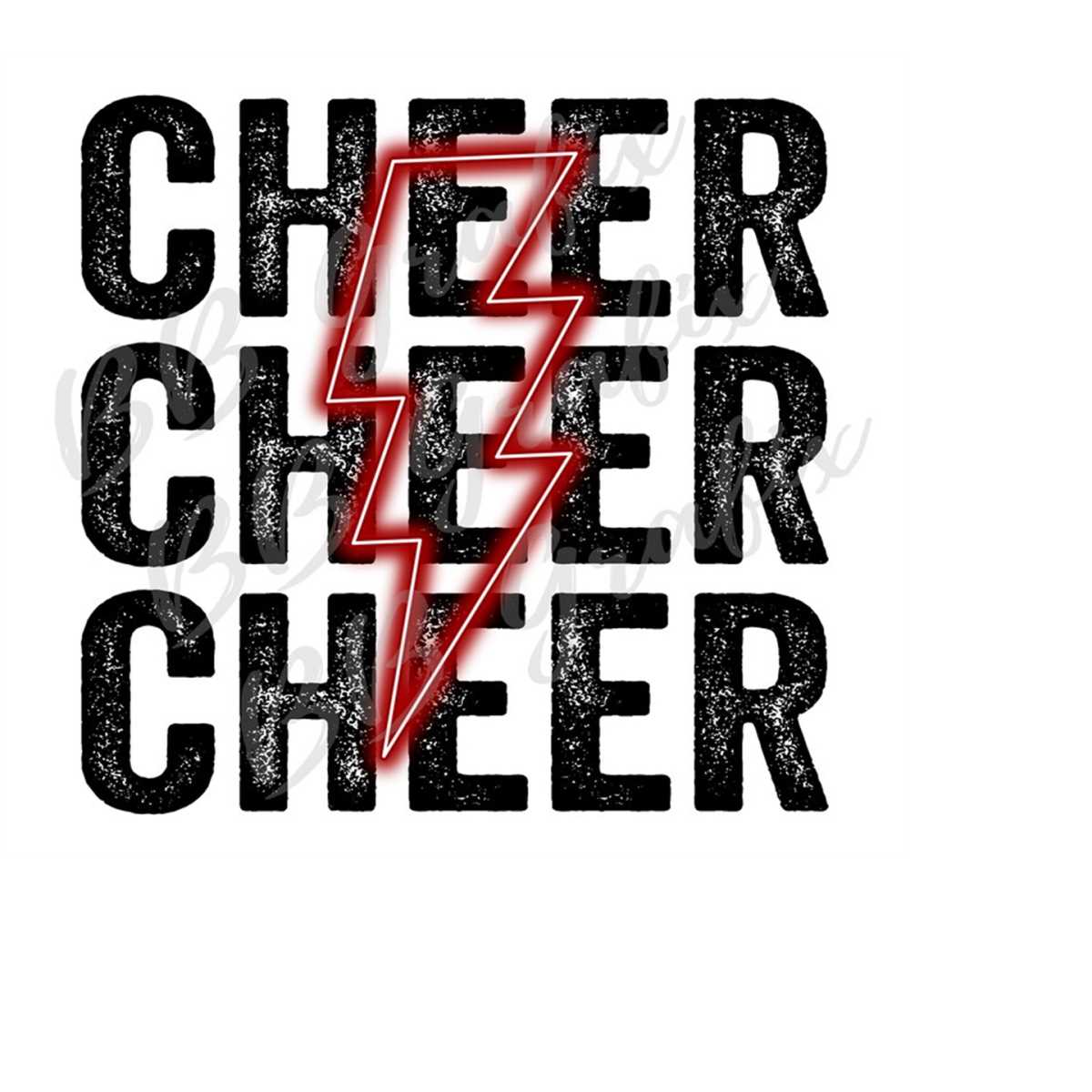 Digital Png File Cheer Stacked Neon Lightning Bolt Printable | Inspire ...