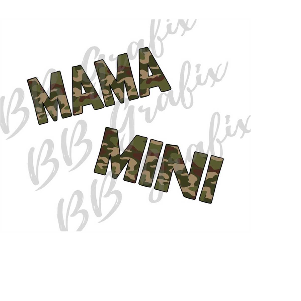 Digital Png File 2 Separate Designs Mama Mini Camouflage Arm - Inspire ...