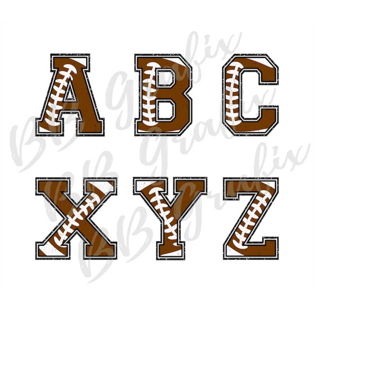 Digital Png Files Alphabet Letters 26 letters A-Z Football C | Inspire ...