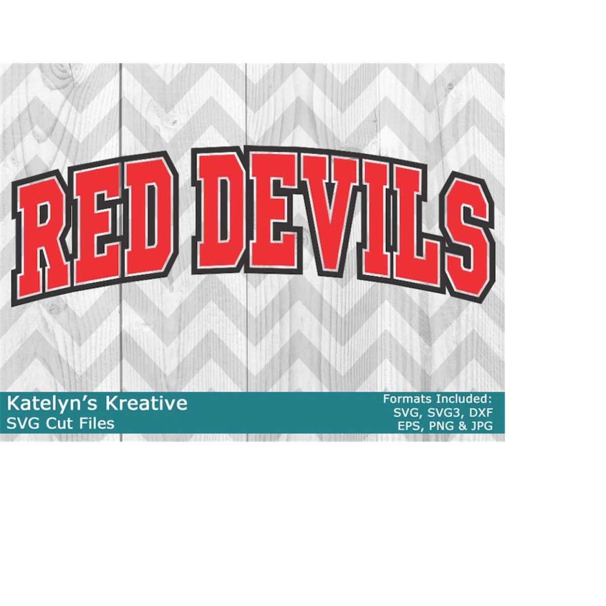 Red Devils Arched SVG Files | Inspire Uplift