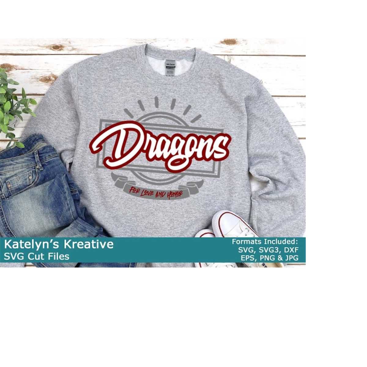 Dragons Script Rectangle SVG Files - Inspire Uplift