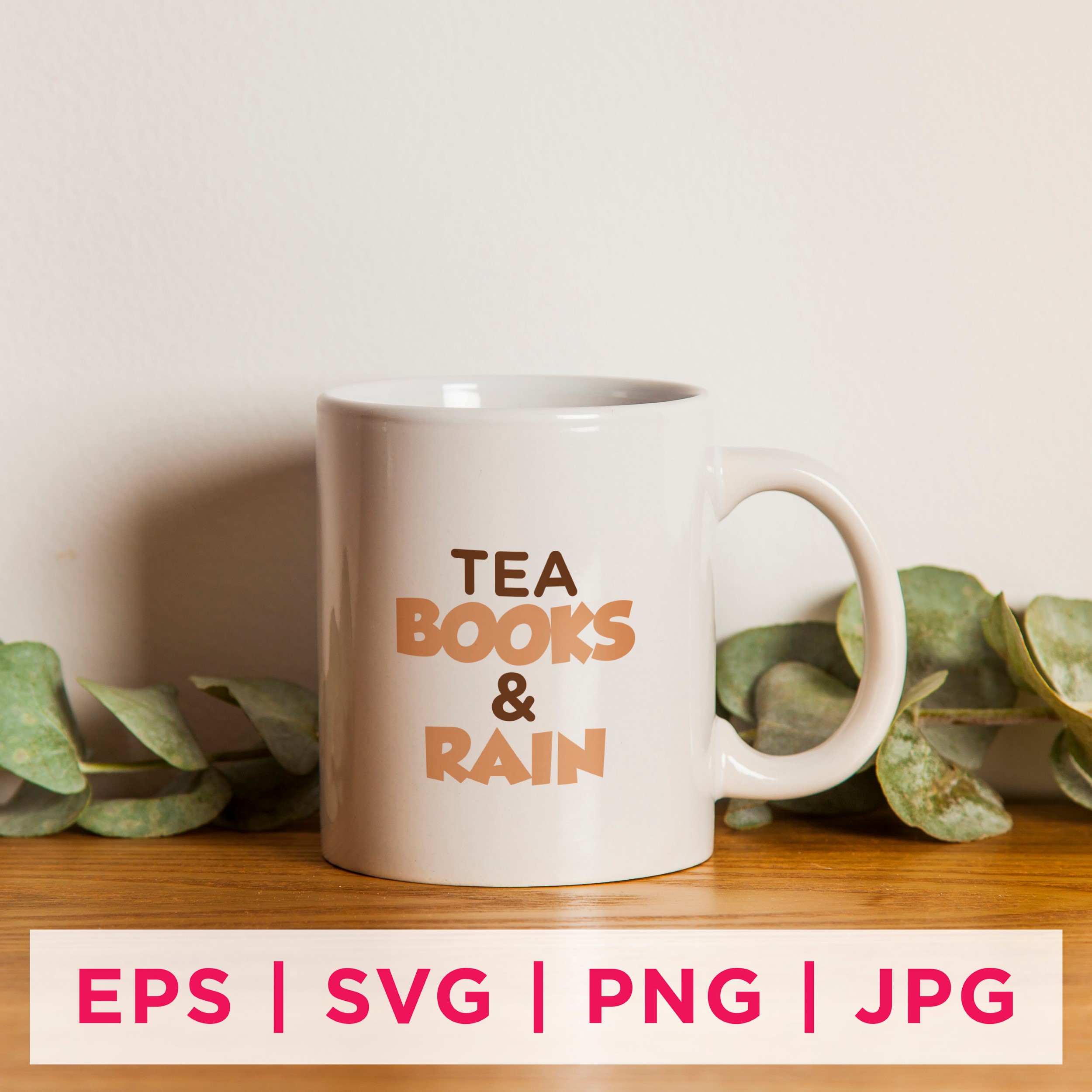 TEA BOOKS & RAIN Tea Lover Quote Stickers Design - Inspire Uplift