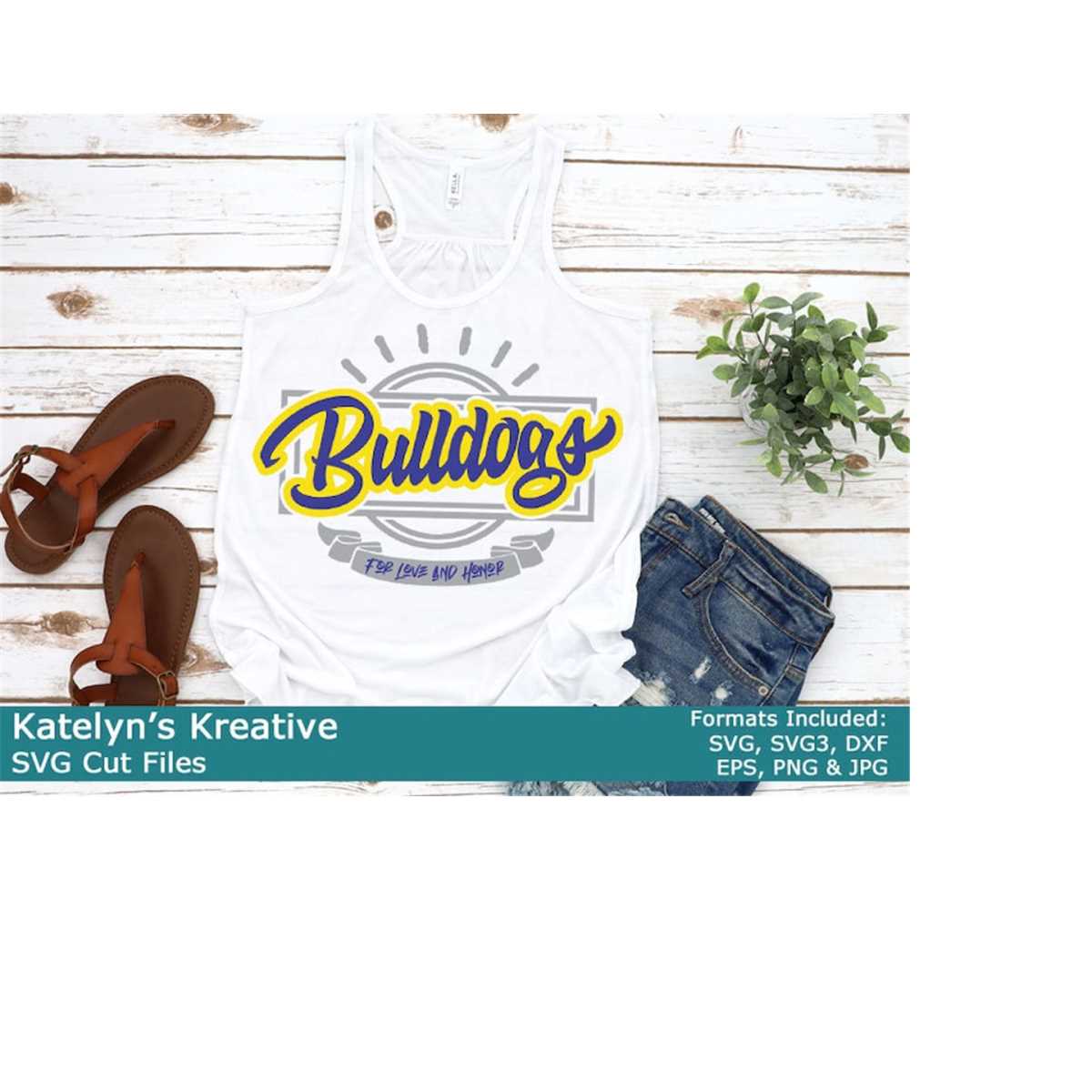 Bulldogs Script Rectangle SVG Files - Inspire Uplift