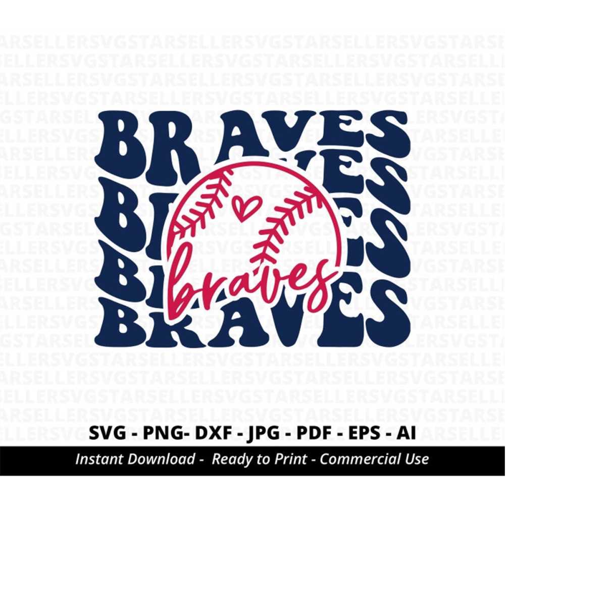 Braves Baseball SVG PNG, Stacked Braves svg,Braves svg,Brave | Inspire ...