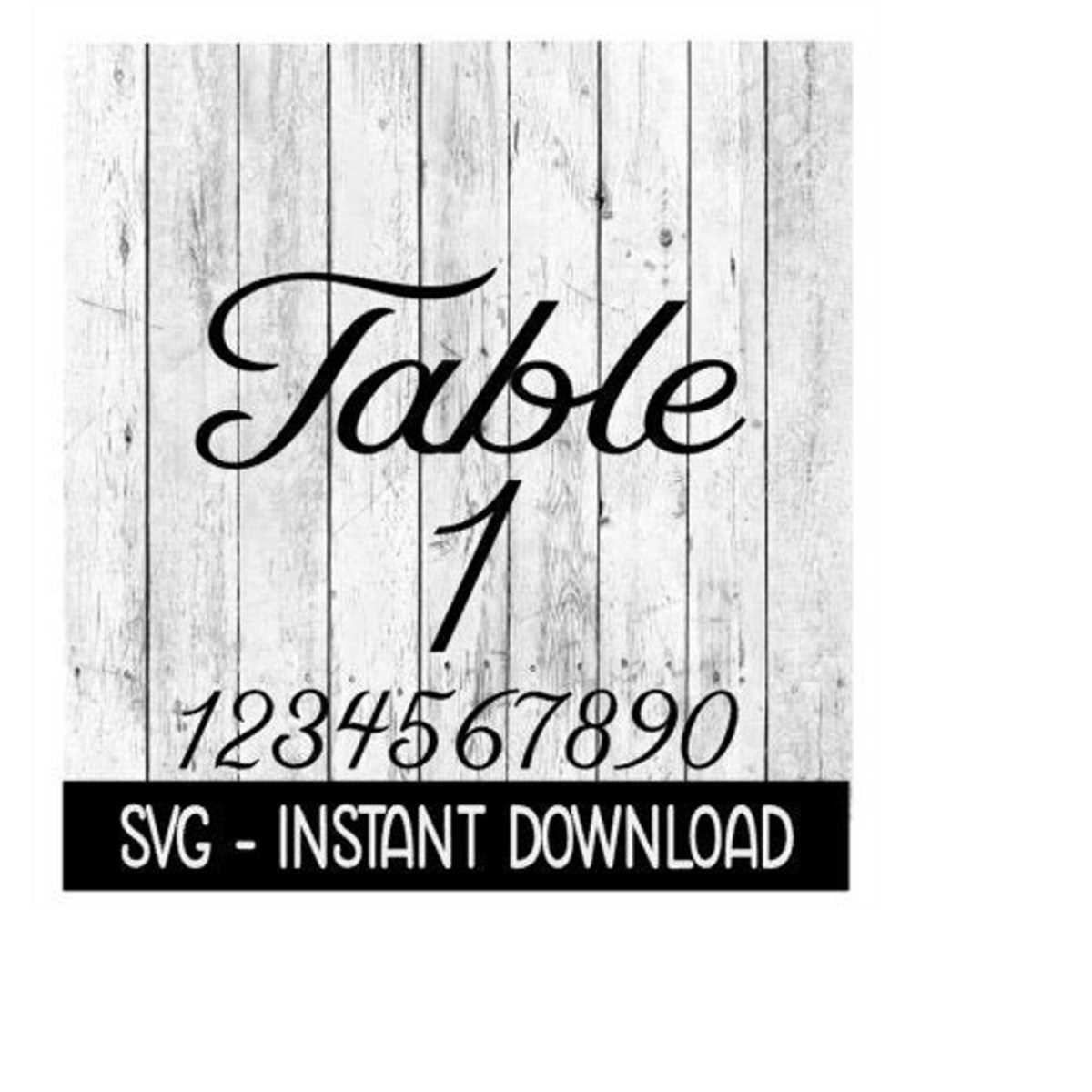 Table Numbers, Wedding Table Numbers SVG Files, Instant Down - Inspire ...