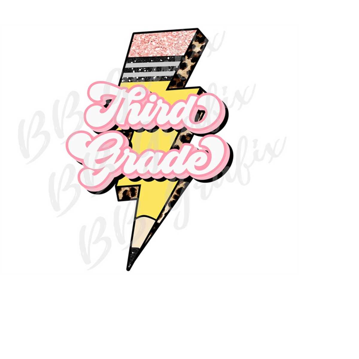 Digital Png File Third Grade 3 Pencil Cheetah Leopard Lightn | Inspire ...