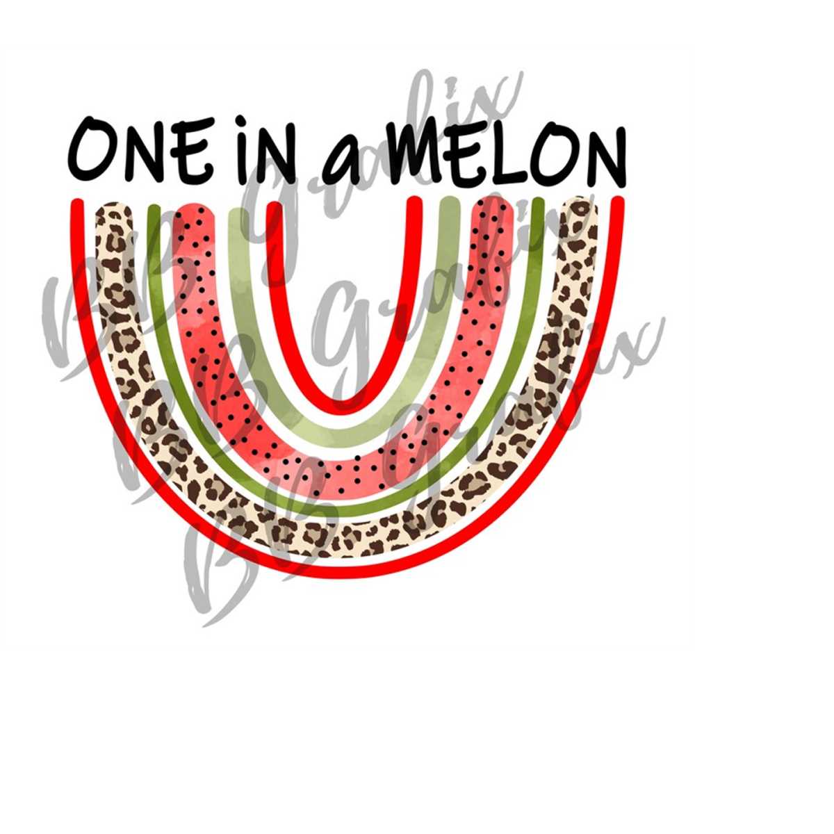 Digital Png File - One in a Melon Watermelon Rainbow Leopard | Inspire ...