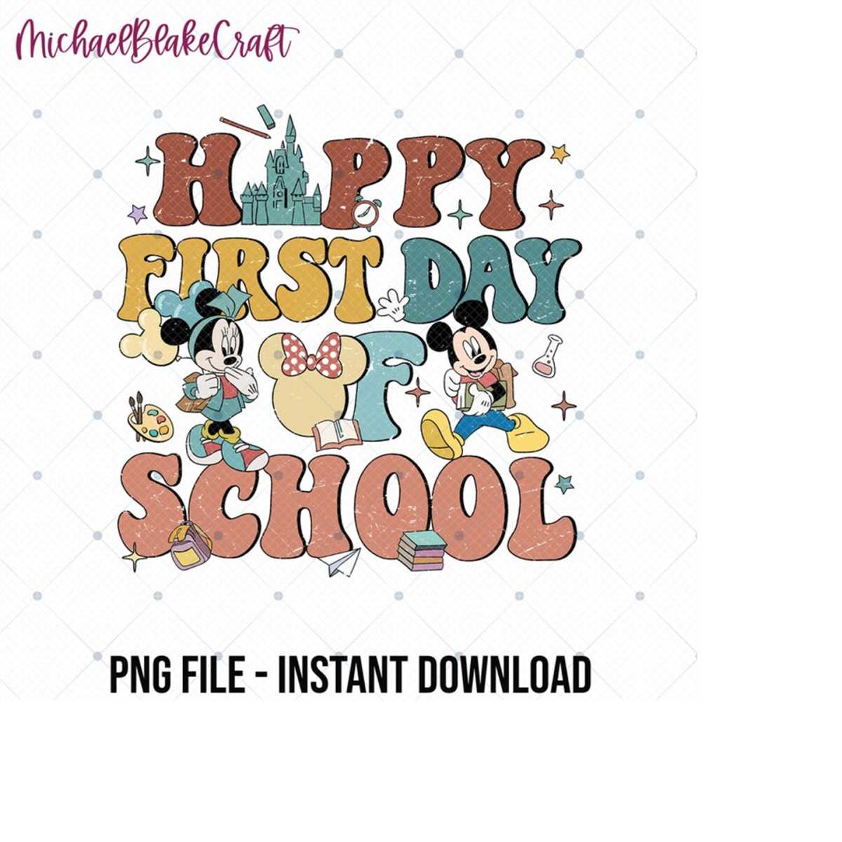 Happy First Day Of School Png, Mickey And Minnie Back To Sch | Inspire ...
