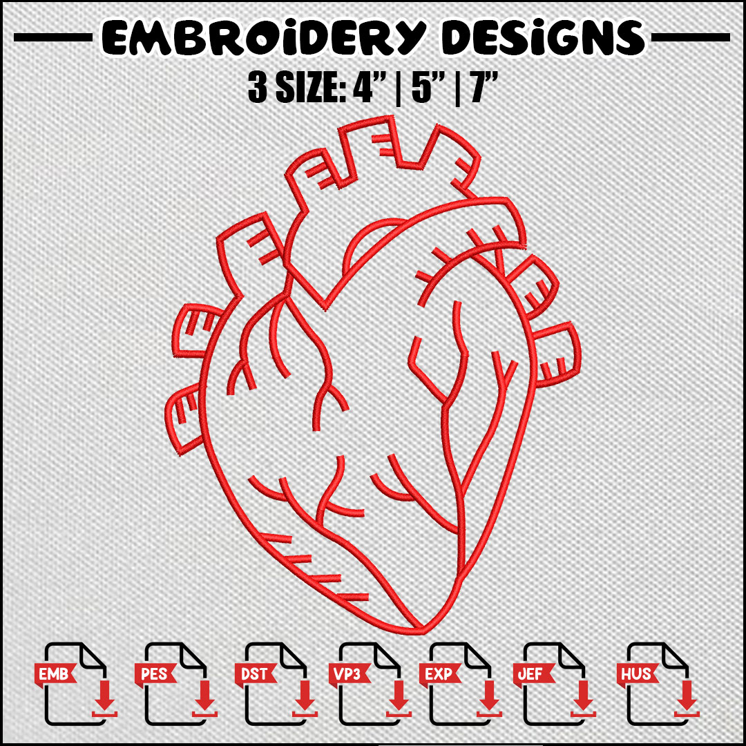 Heart real embroidery design, Heart embroidery, Heart real d | Inspire ...