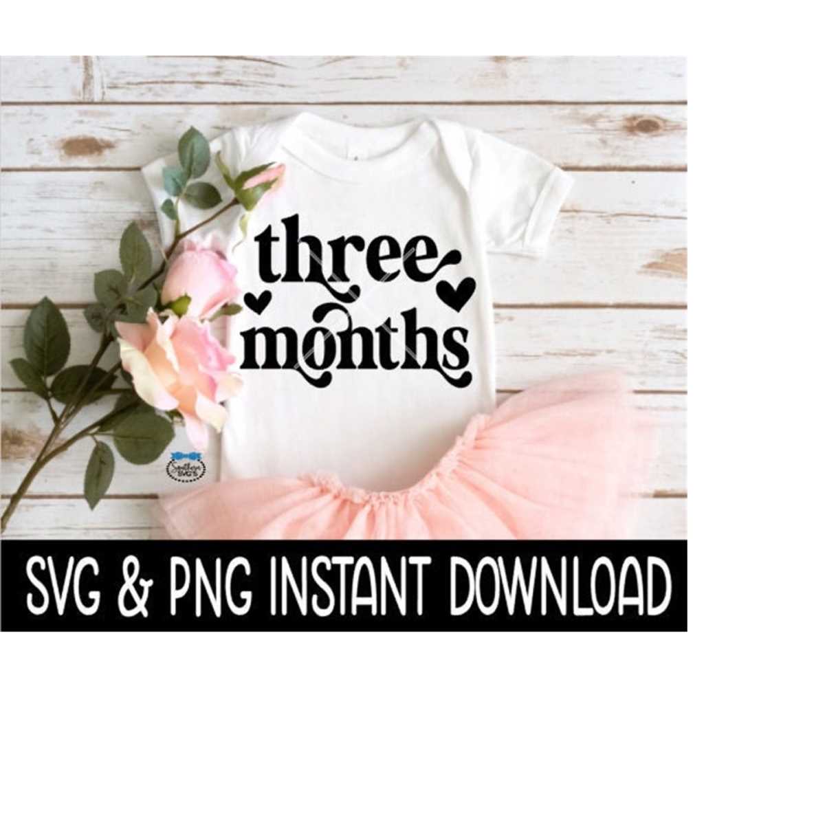 Three Months Baby SvG, 3 Month Baby PNG, Month Milestone Bab | Inspire ...