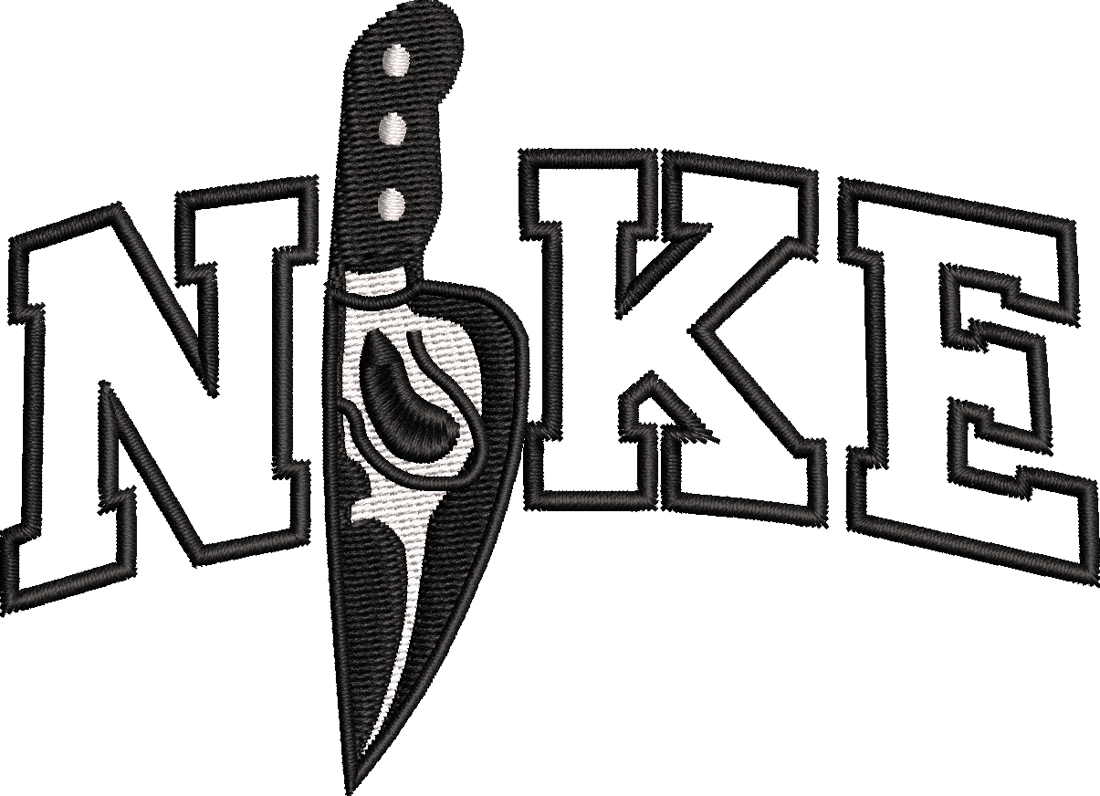 Knife swoosh embroidery design, Ghost embroidery, Nike desig - Inspire ...