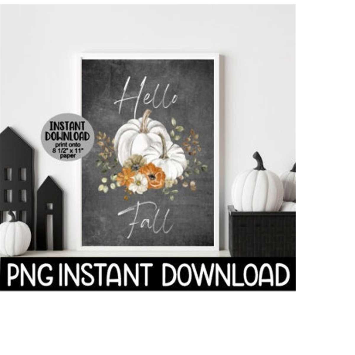 Hello Fall Sign PNG, Hello Fall Farmhouse Sign PNG, Printabl | Inspire ...