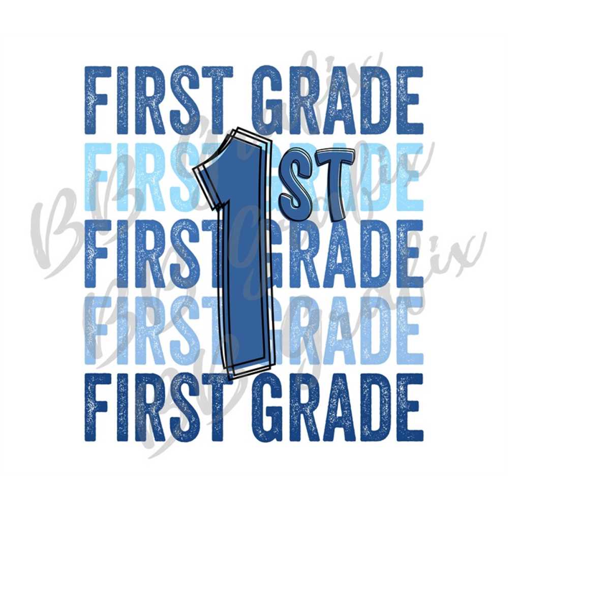 Digital Png File First Grade 1 1st Stacked Back to School Te | Inspire ...