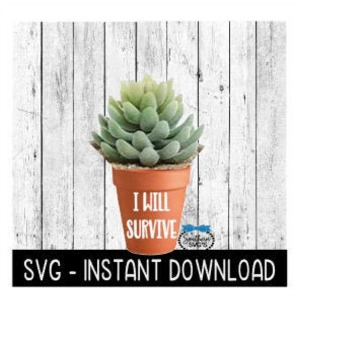 I Will Survive SVG, Flower Pot Decal SVG Files, Instant Down - Inspire ...