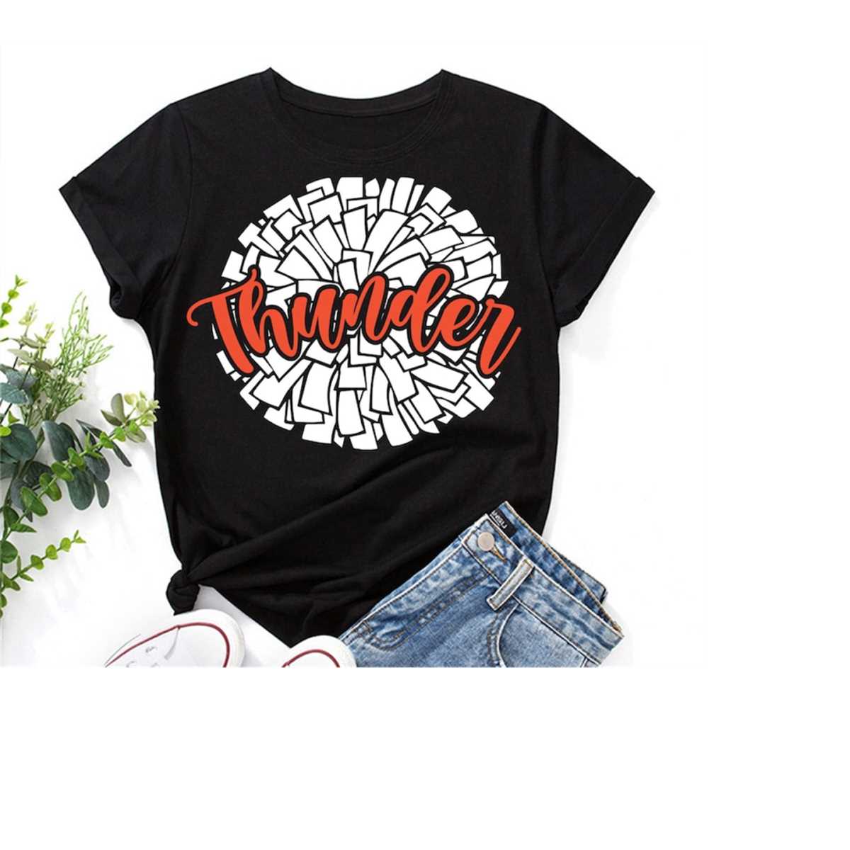 Thunder SVG,Pom Pom svg,Thunder Cheer svg,Cheerleader svg,Th - Inspire ...