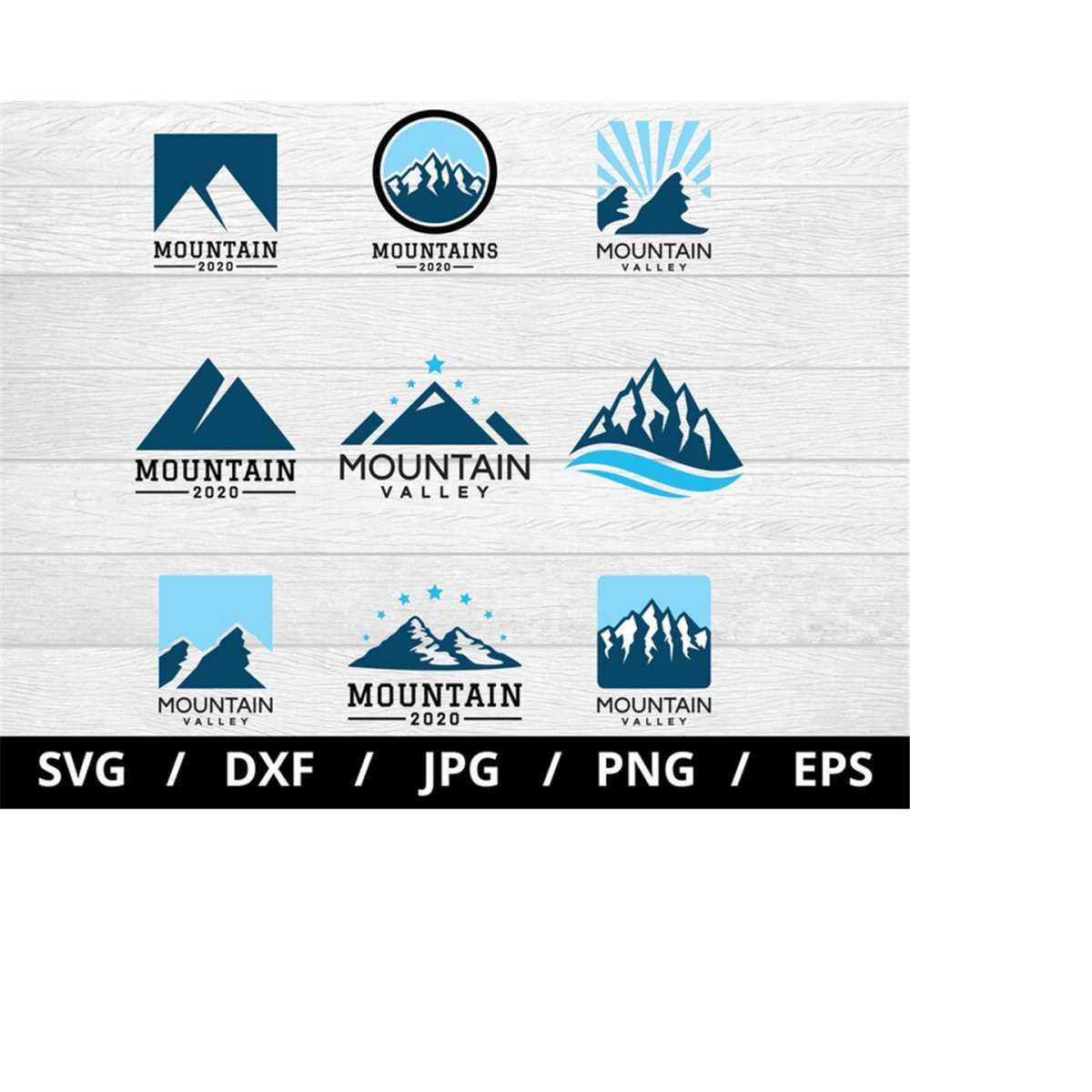 mountain logo sets collection illustration svg, hiking svg, | Inspire ...
