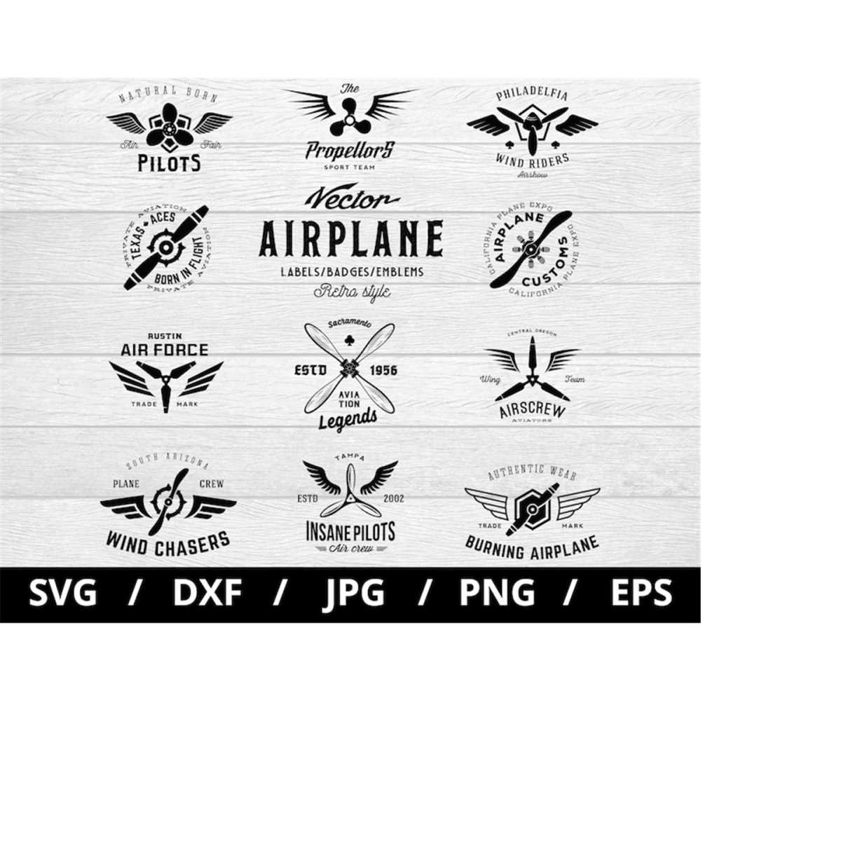 airplane logo sets collection illustration svg, pilots learn | Inspire ...