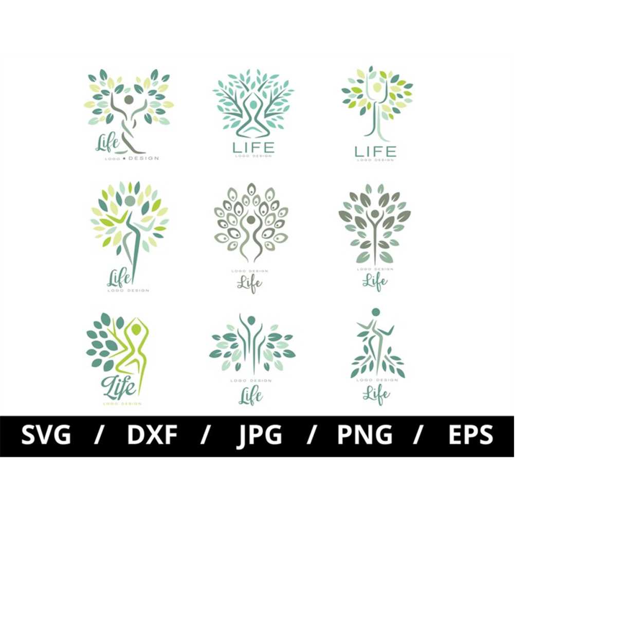 life tree logo sets collection illustration svg, abstract tr | Inspire ...