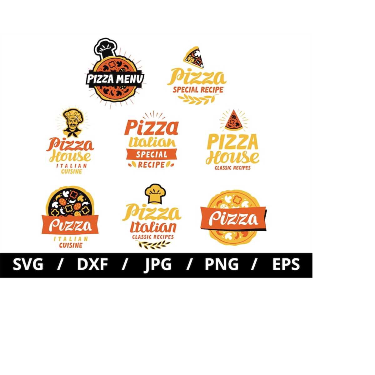 pizza house logo sets illustration svg, italian pizza, pizza | Inspire ...