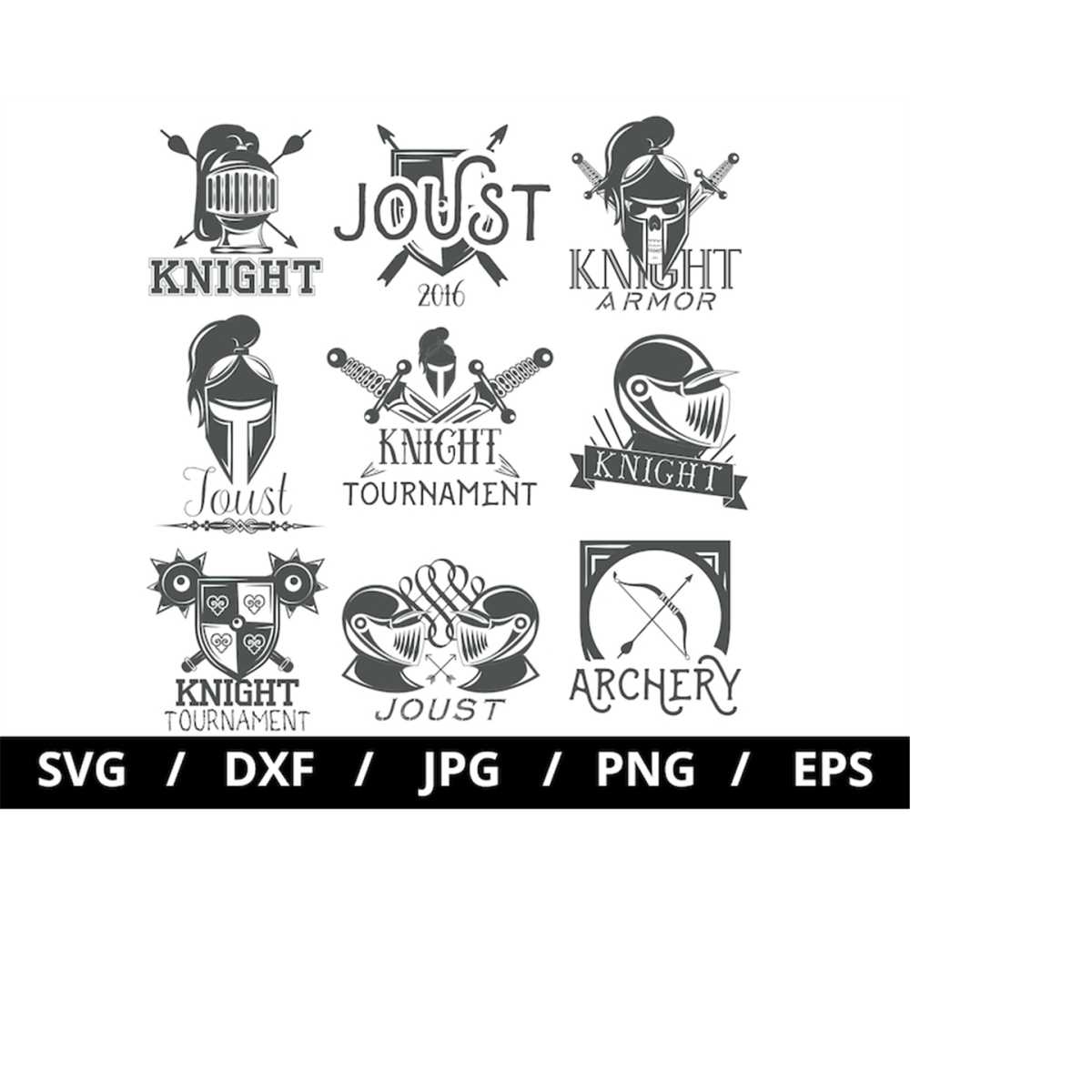 knight tournament logo sets collection illustration svg, jou | Inspire ...