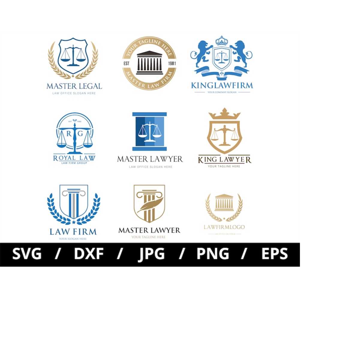 law firm logo sets illustration svg, master law firm, royal | Inspire ...