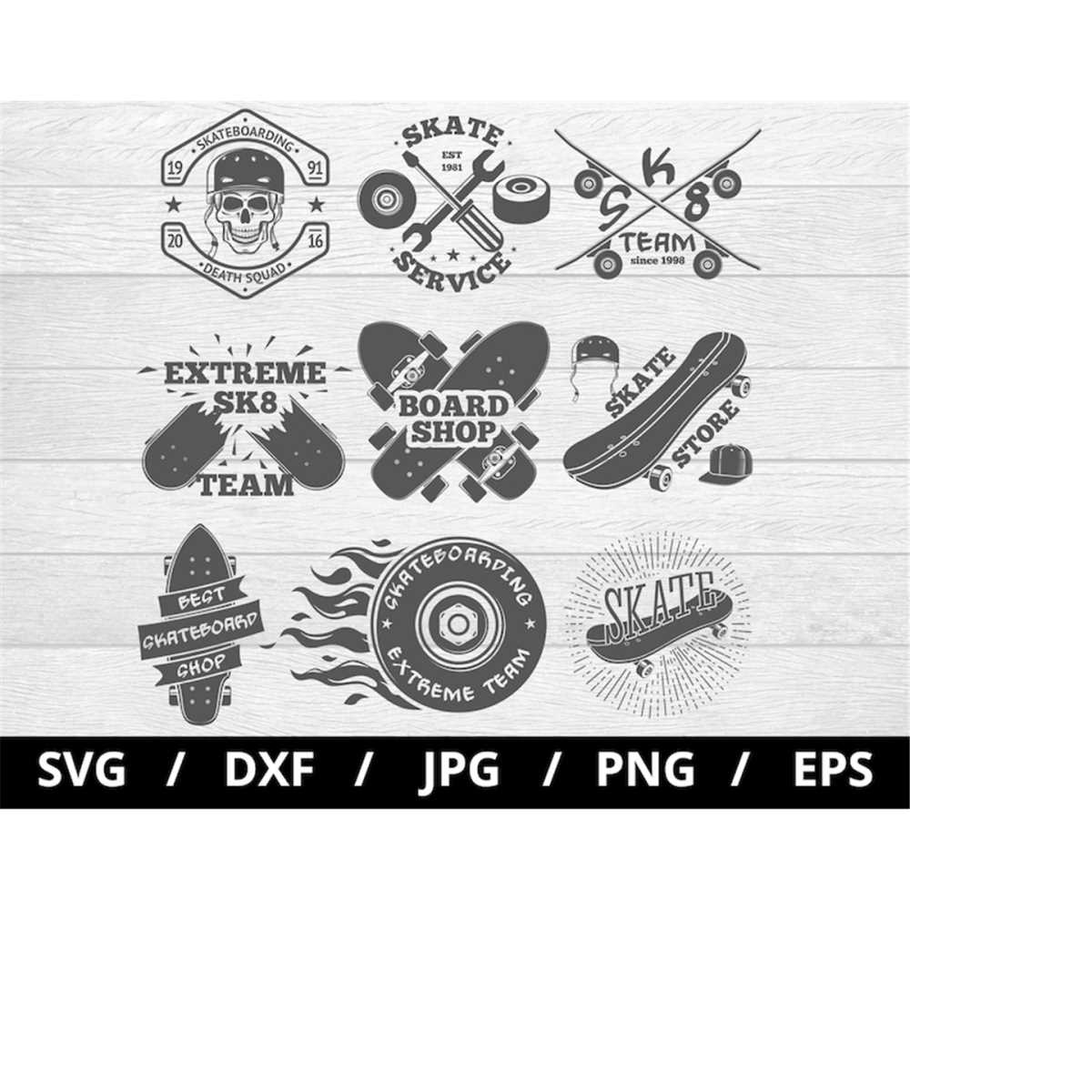 skate store logo sets illustration svg, skate service, skate - Inspire ...