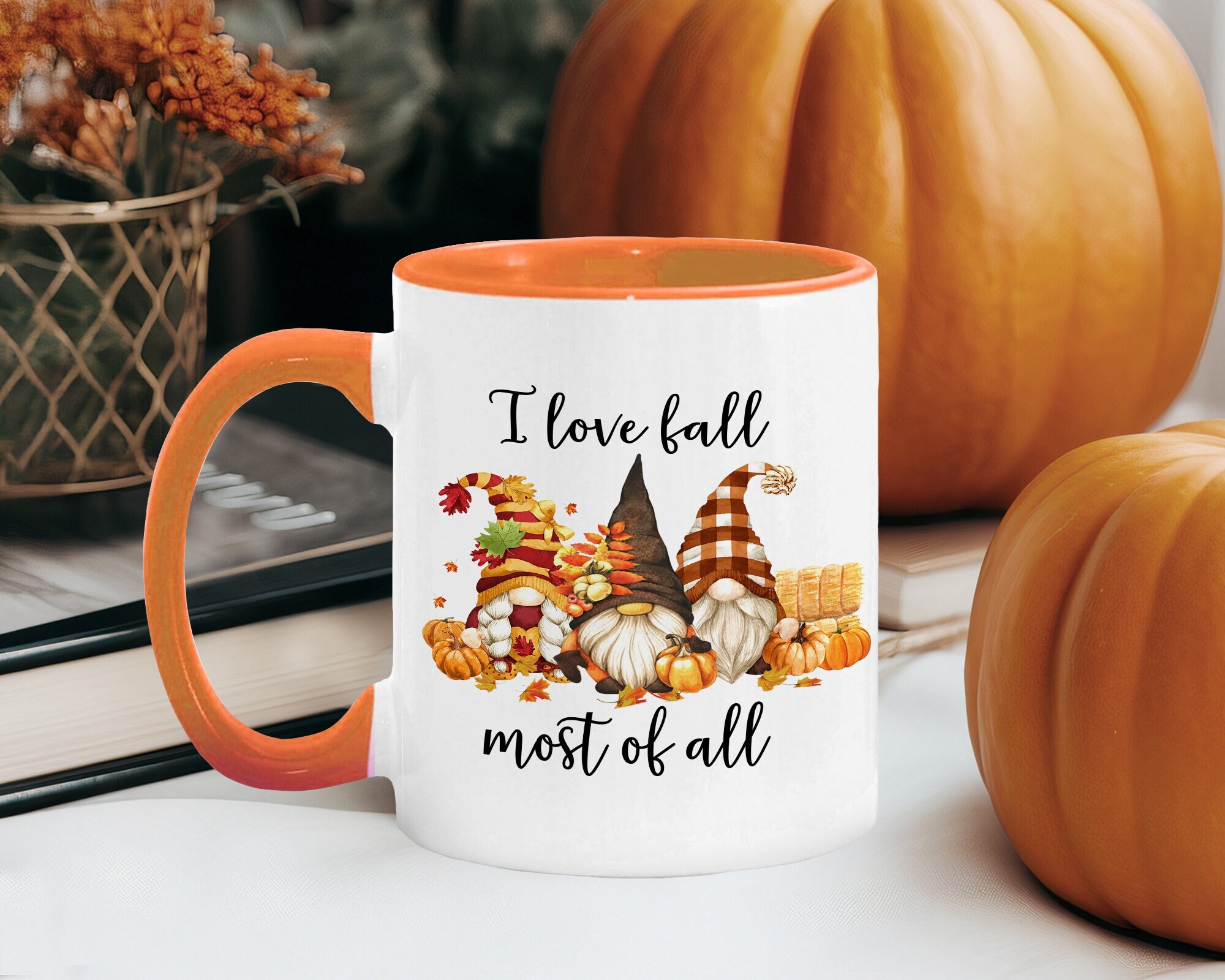 Gnome Fall Coffee Cup, Cute Fall Coffee Mug, Fall Gnomes Mug | Inspire ...