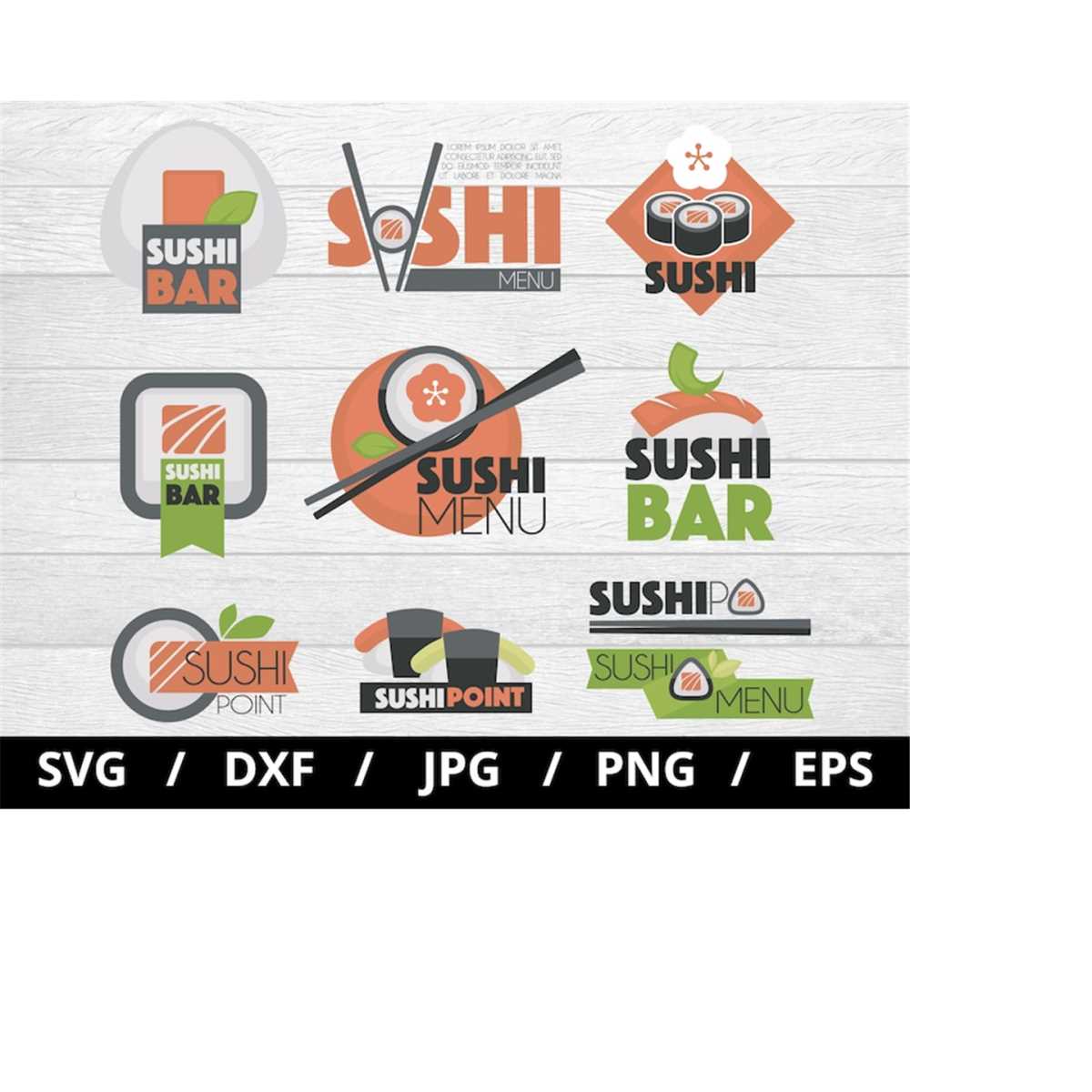 sushi bar logo sets collection illustration svg, sushi menu, | Inspire ...