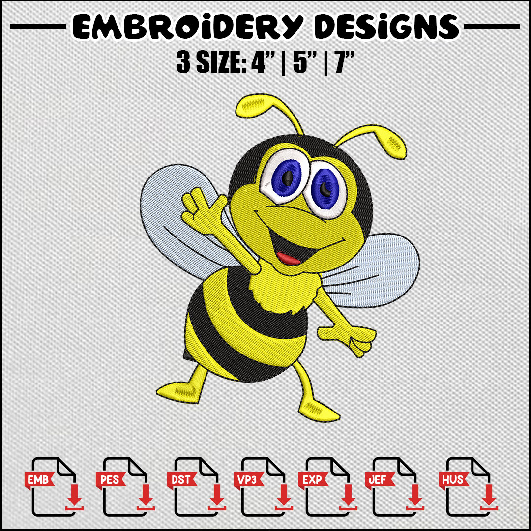 Bee cute embroidery design, Bee embroidery, Animal design, E | Inspire ...