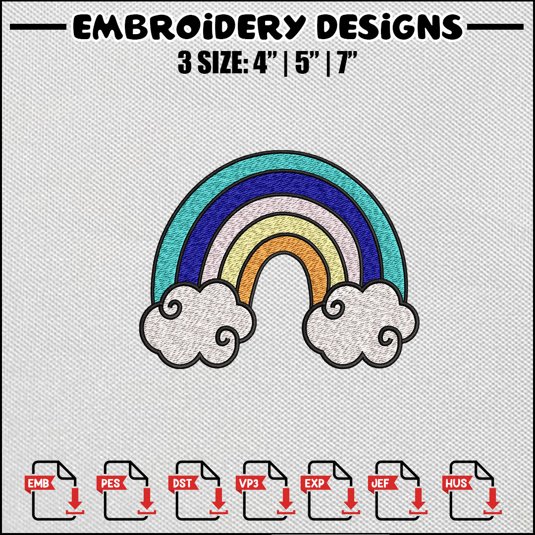 Rainbow embroidery design, Rainbow embroidery, Rainbow desig | Inspire ...