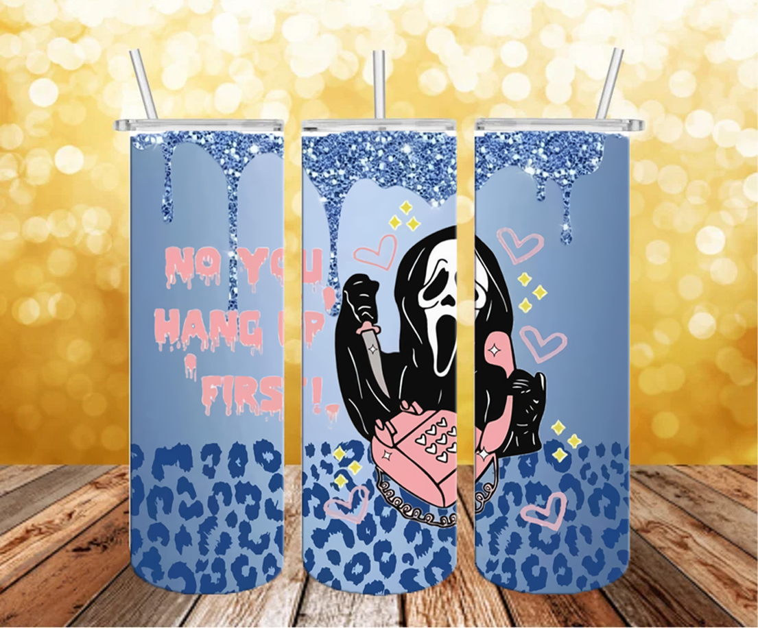Blue Ghostface No You Hang up PNG, 3D Tumbler Wrap, Straight - Inspire ...