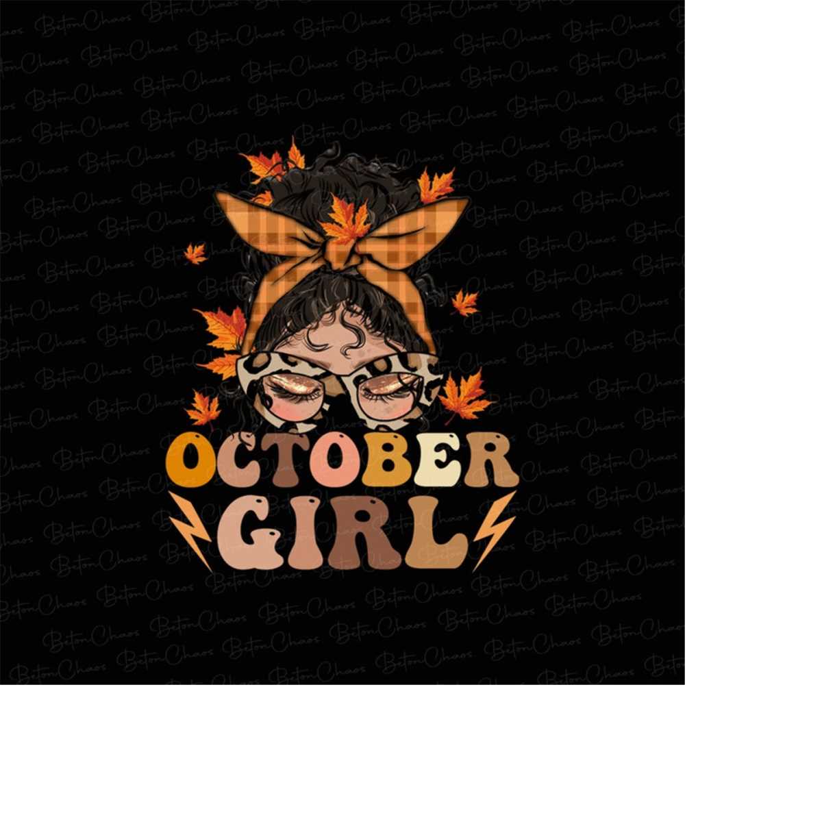 October girl PNG, Fall png, october messy bun png, october b | Inspire ...