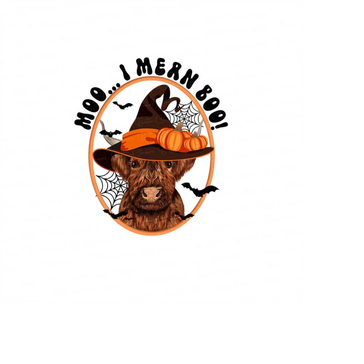 Halloween Highland Longhorn Cow Png, Moo I Mean BOO Png, Boo | Inspire ...