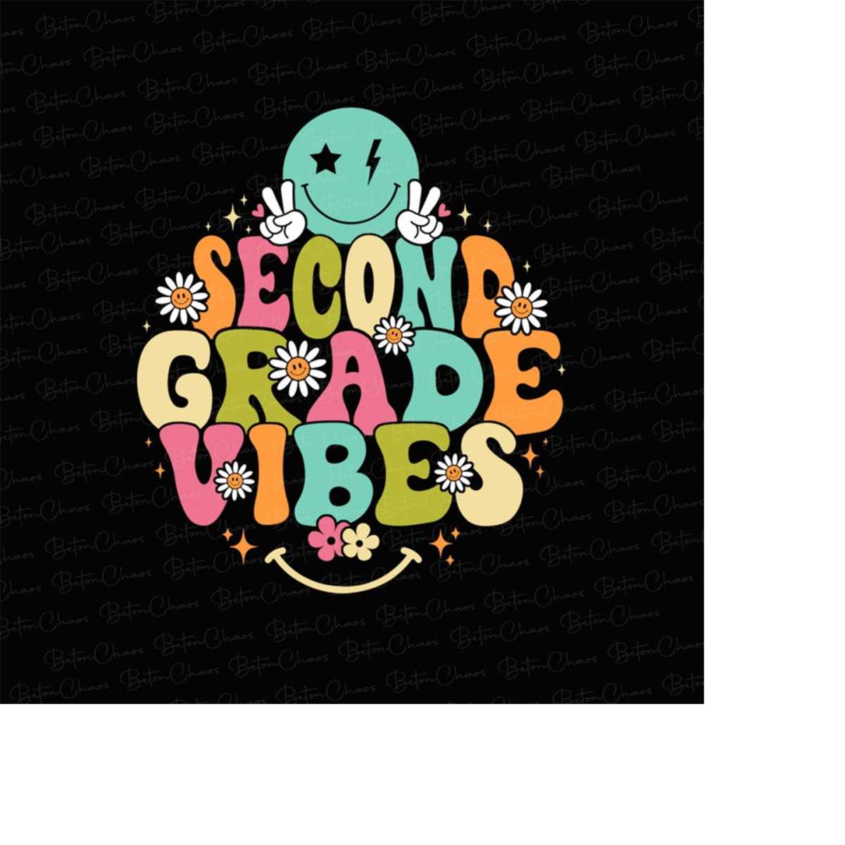 Second Grade Vibes Png, 2nd Grade Groovy Png, Back to School - Inspire ...