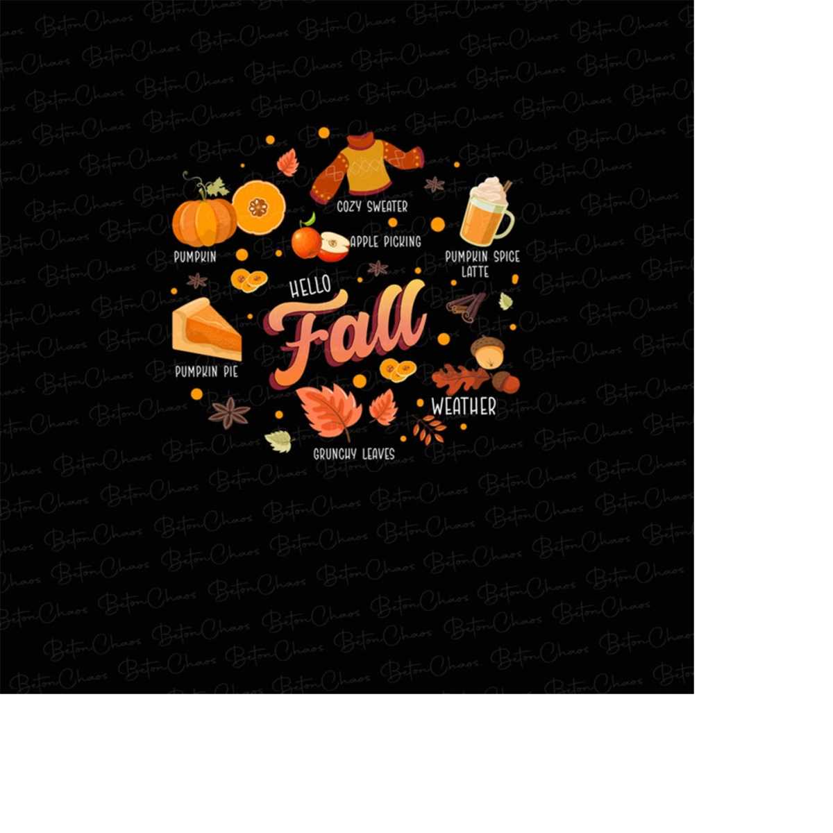 Fall Doodles PNG Print File For Sublimation Or Print, Boho S | Inspire ...