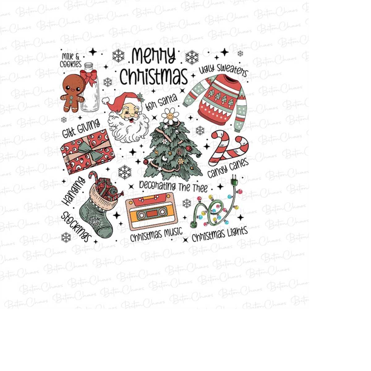 Retro Christmas Doodle PNG, Santa Claus Png, Merry Christmas - Inspire ...