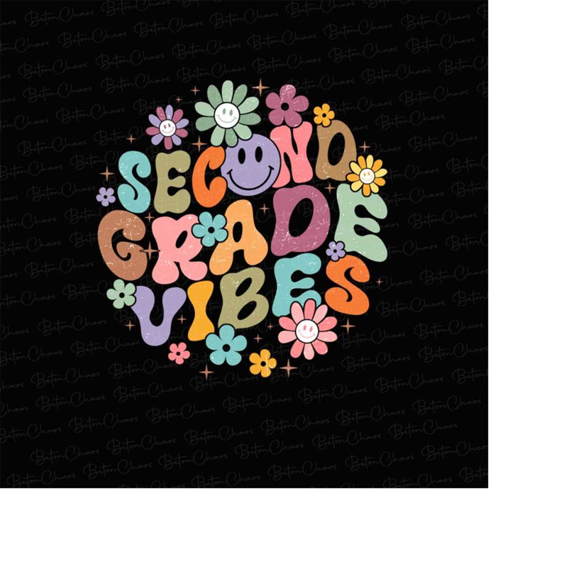 Second Grade Vibes Png, 2nd Grade Floral Png, Back to School | Inspire ...