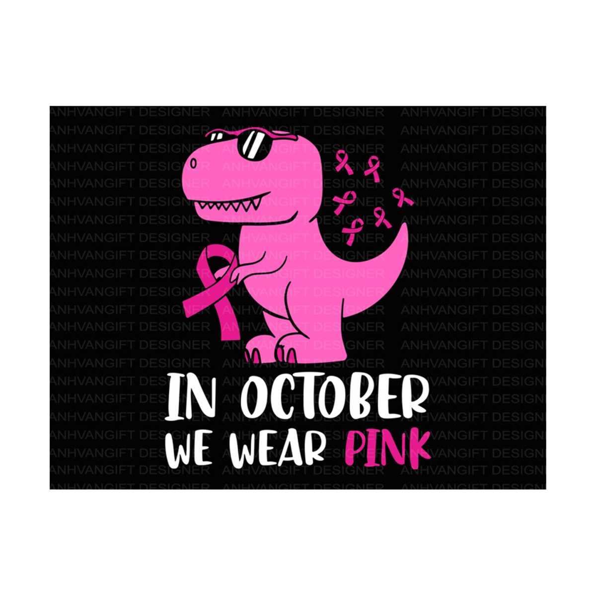 Pink Dinosaur SVG, Breast Cancer Svg, Cool T Rex Svg, Pink R | Inspire ...