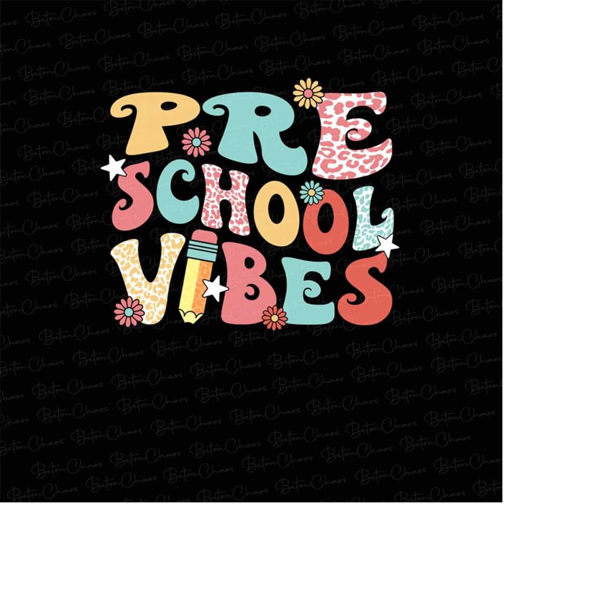 Preschool Vibes Png, Back To School PNG Bundle, Pre K Teache - Inspire ...