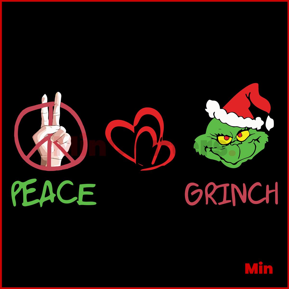 Peace Love Grinch Christmas SVG Digital Cricut File | Inspire Uplift