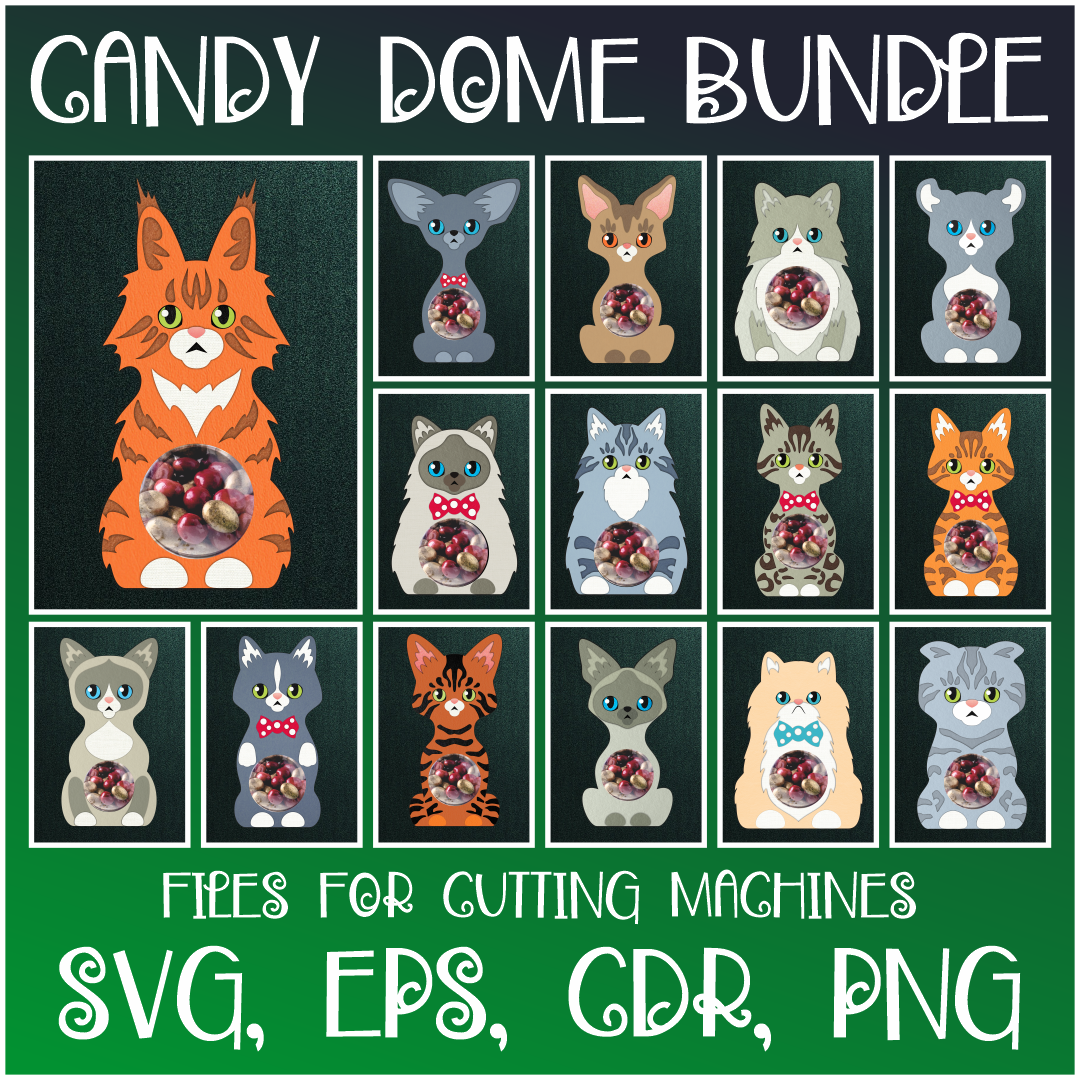 Cat Breeds | Candy Dome Bundle | Paper Craft Templates | Inspire Uplift