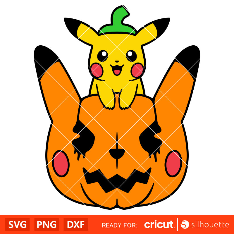 Pikachu Pumpkin Halloween Svg, Pokemon Svg, Halloween Svg, P | Inspire ...