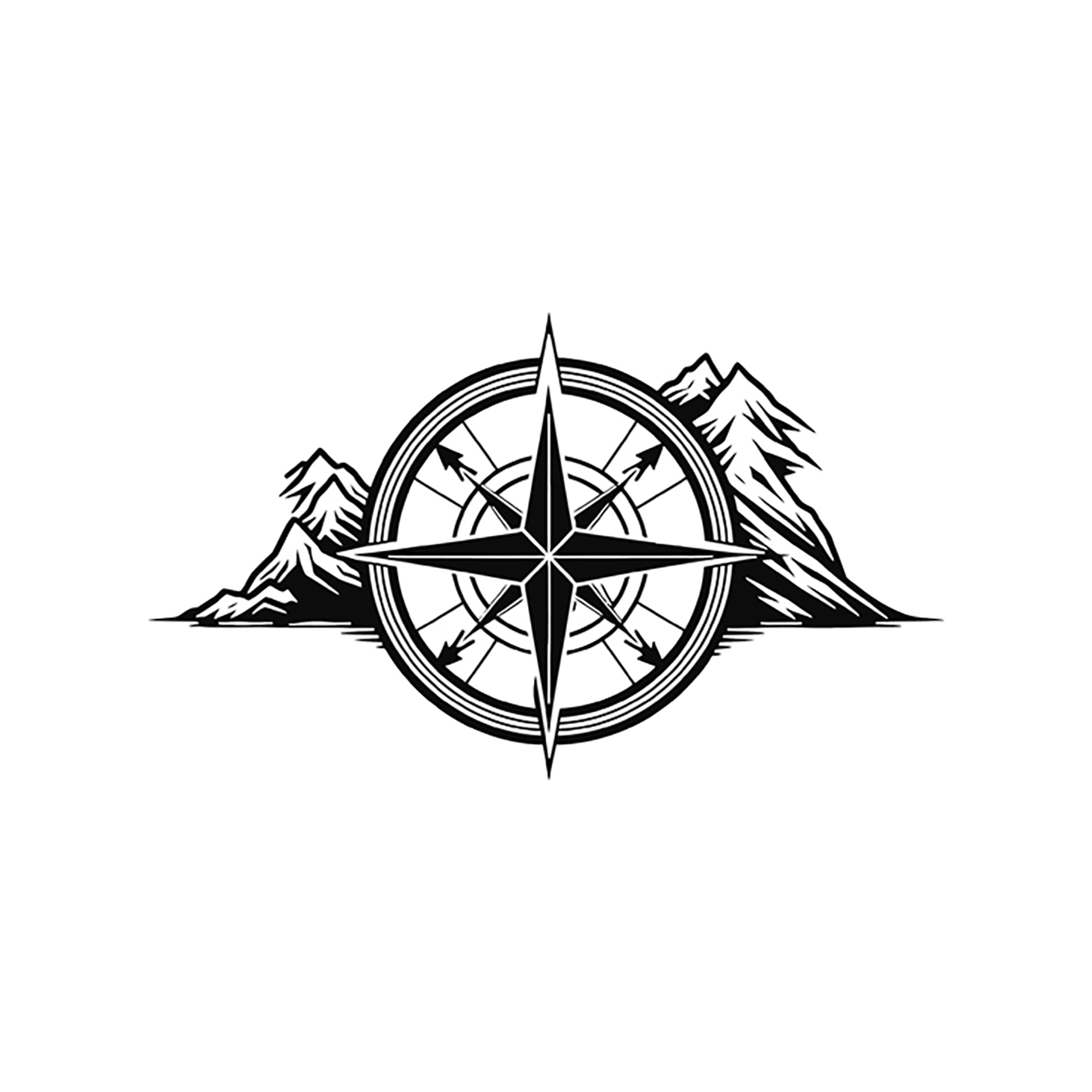Compass with mountains vector logo | Inspire Uplift