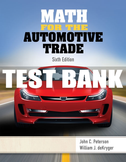 Test Bank For Math for the Automotive Trade - 6th - 2018 All | Inspire ...